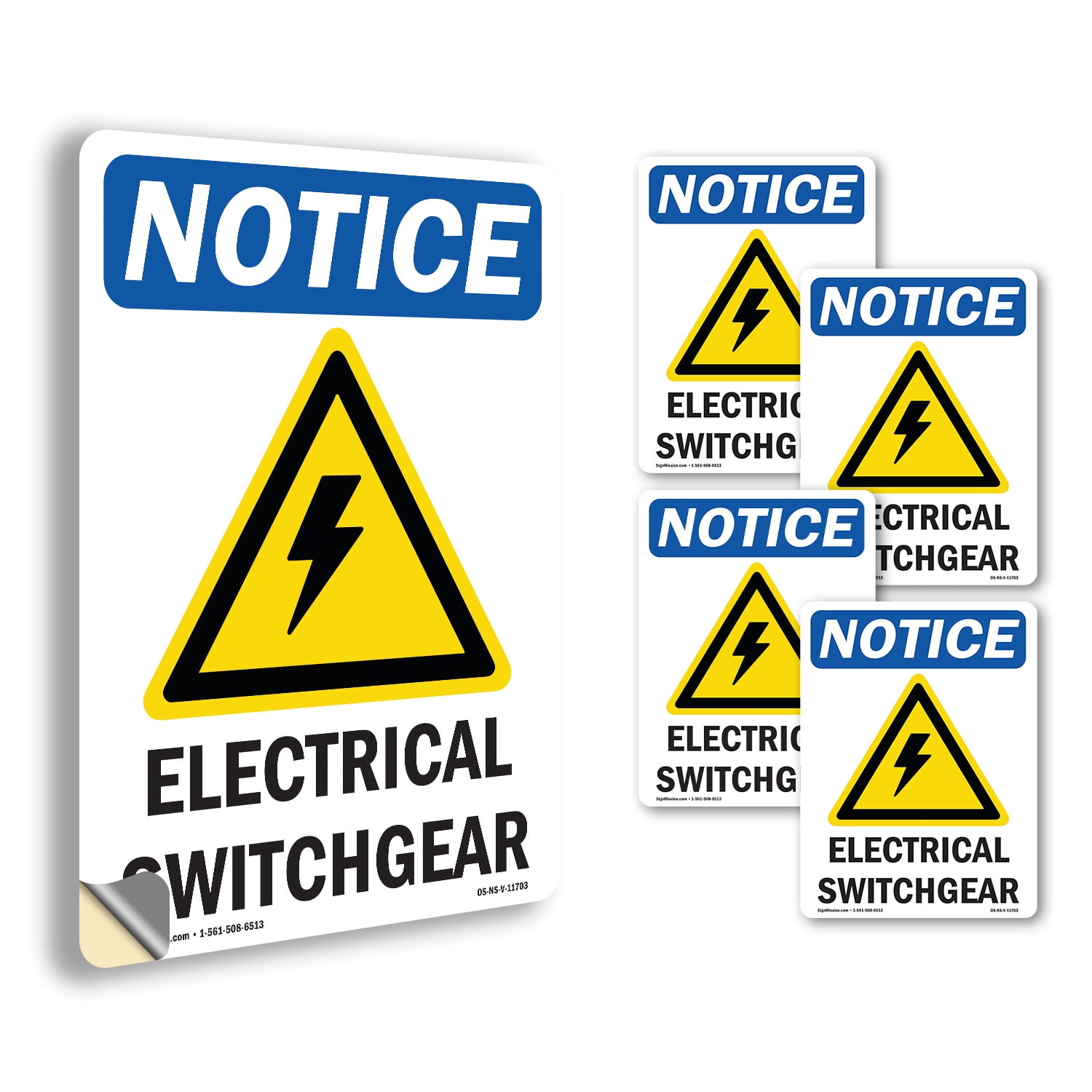 Electrical Switchgear With Symbol OSHA Notice Vinyl Decal Label 10 Inch ...