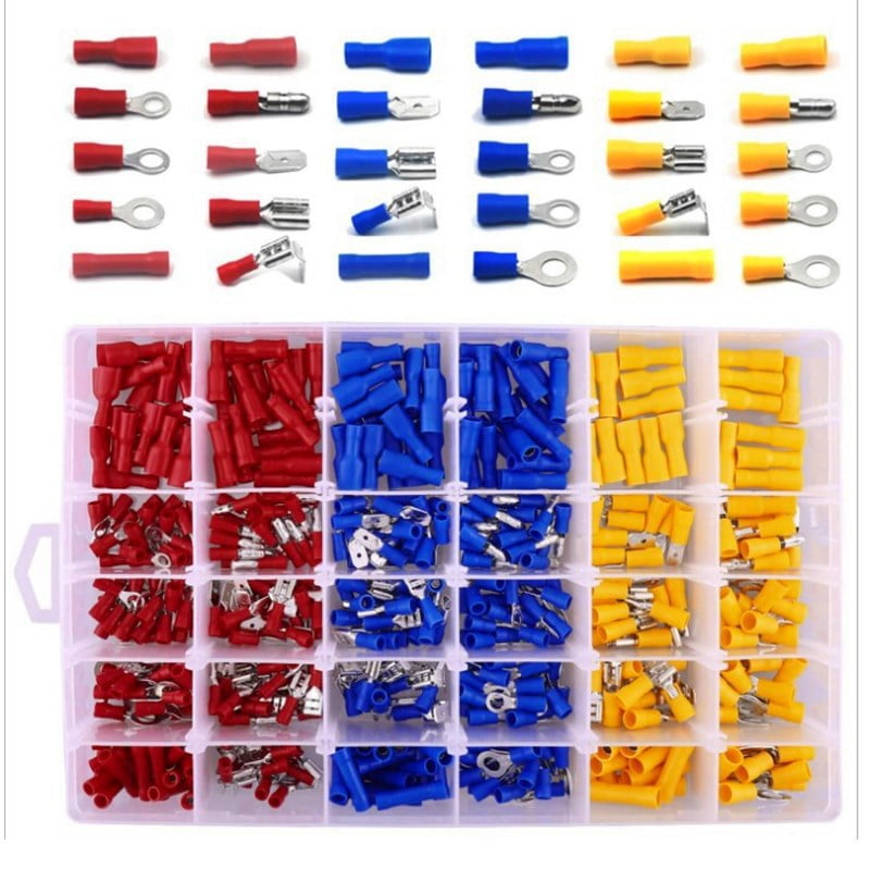 Electrical Terminals 480 Pieces， Flat Plugs and Receptacles Crimp ...