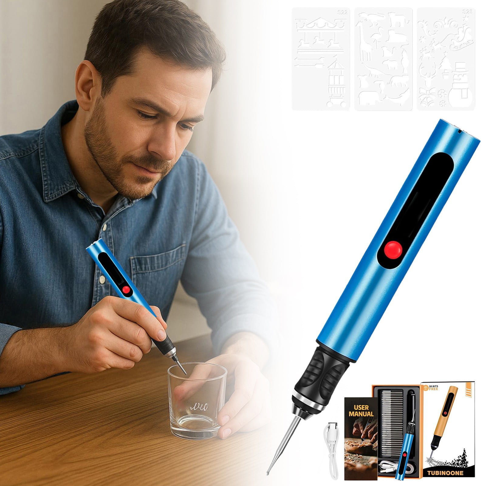 Electrical Tools,Engraving Pen With 30 Bits Portable Engraving Pen Tool ...