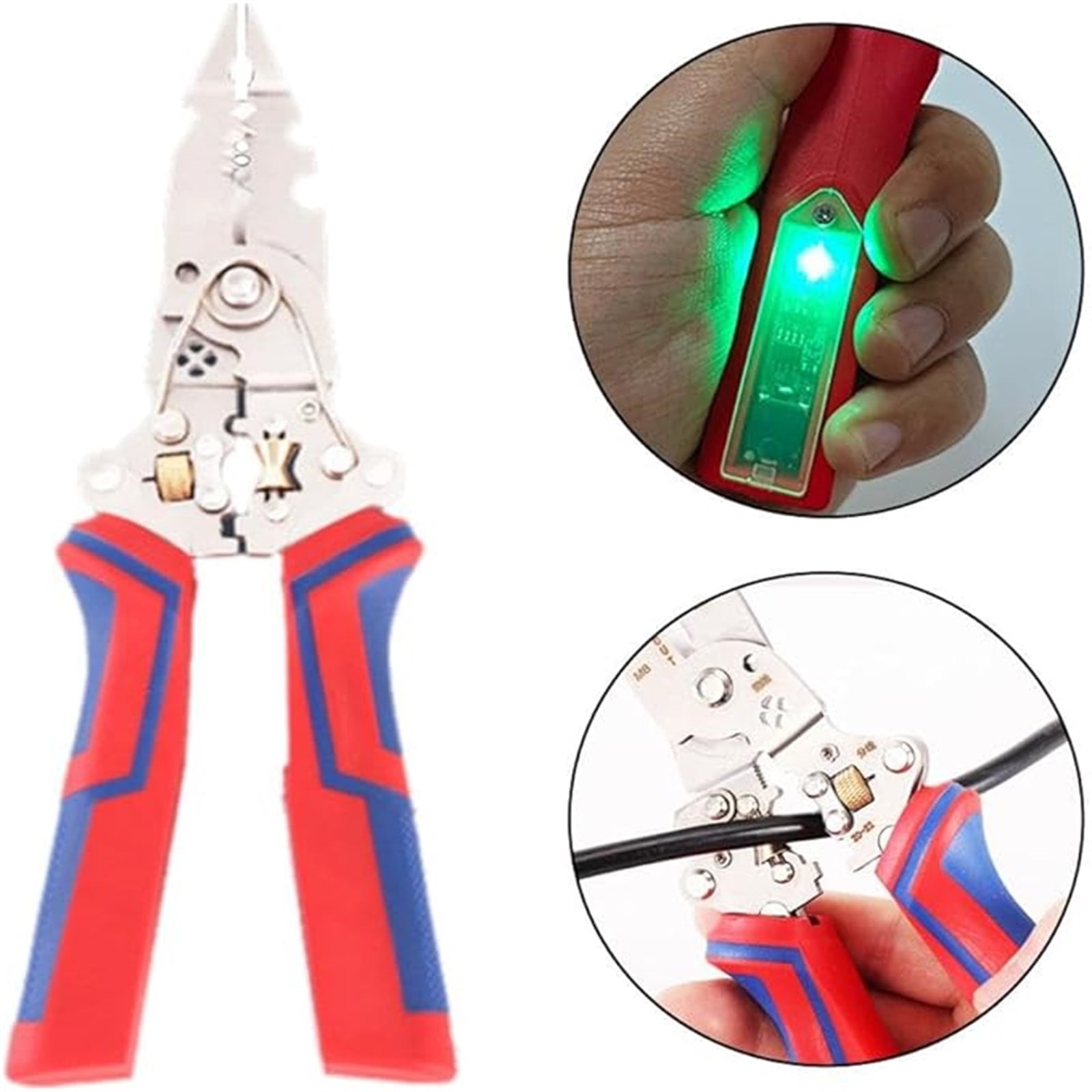 Electrical Wire Stripping Pliers with Built-In Voltage Tester ...