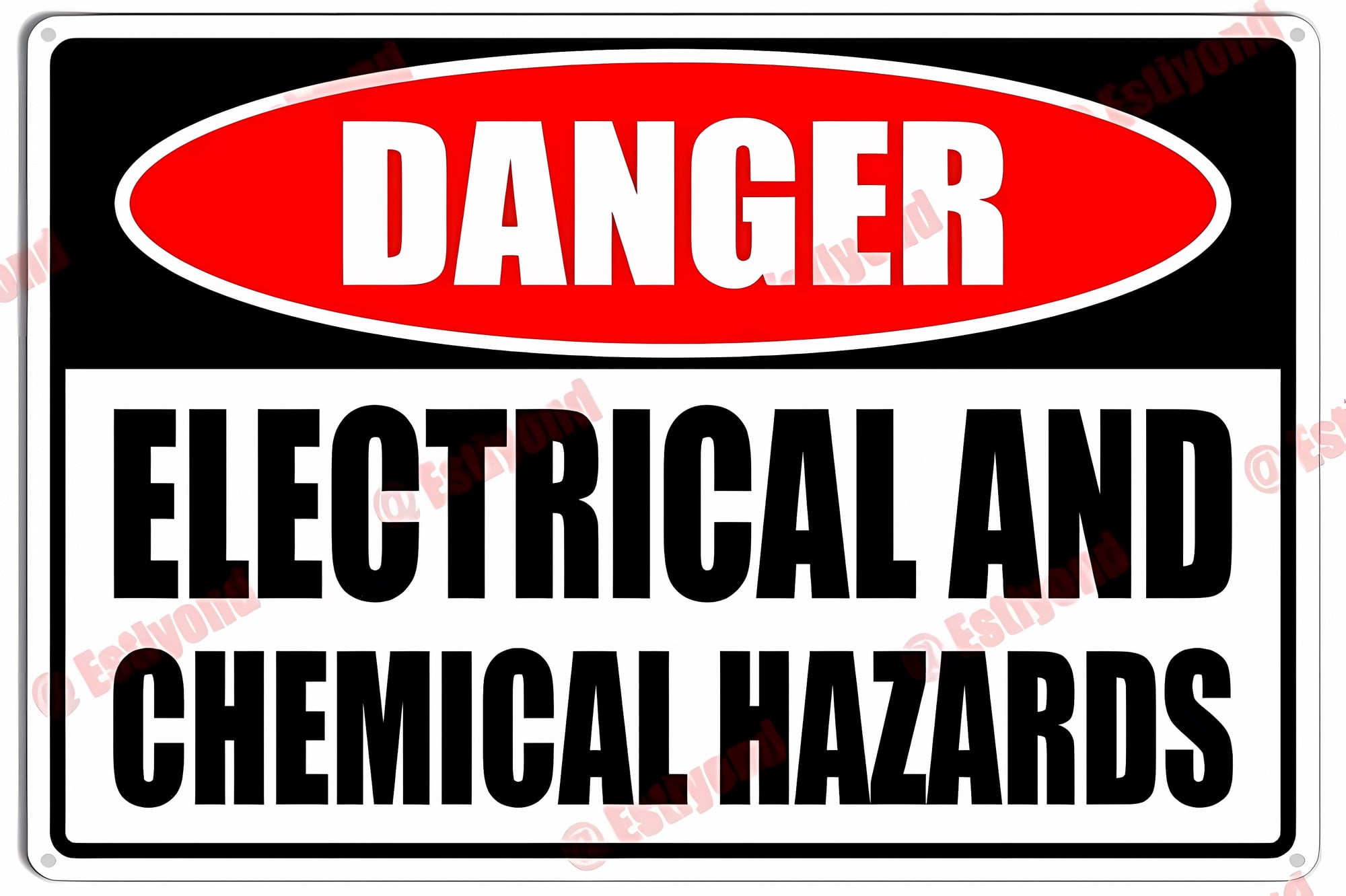 Electrical and Chemical Hazards Sign - 8"x12" Aluminum Metal Caution ...