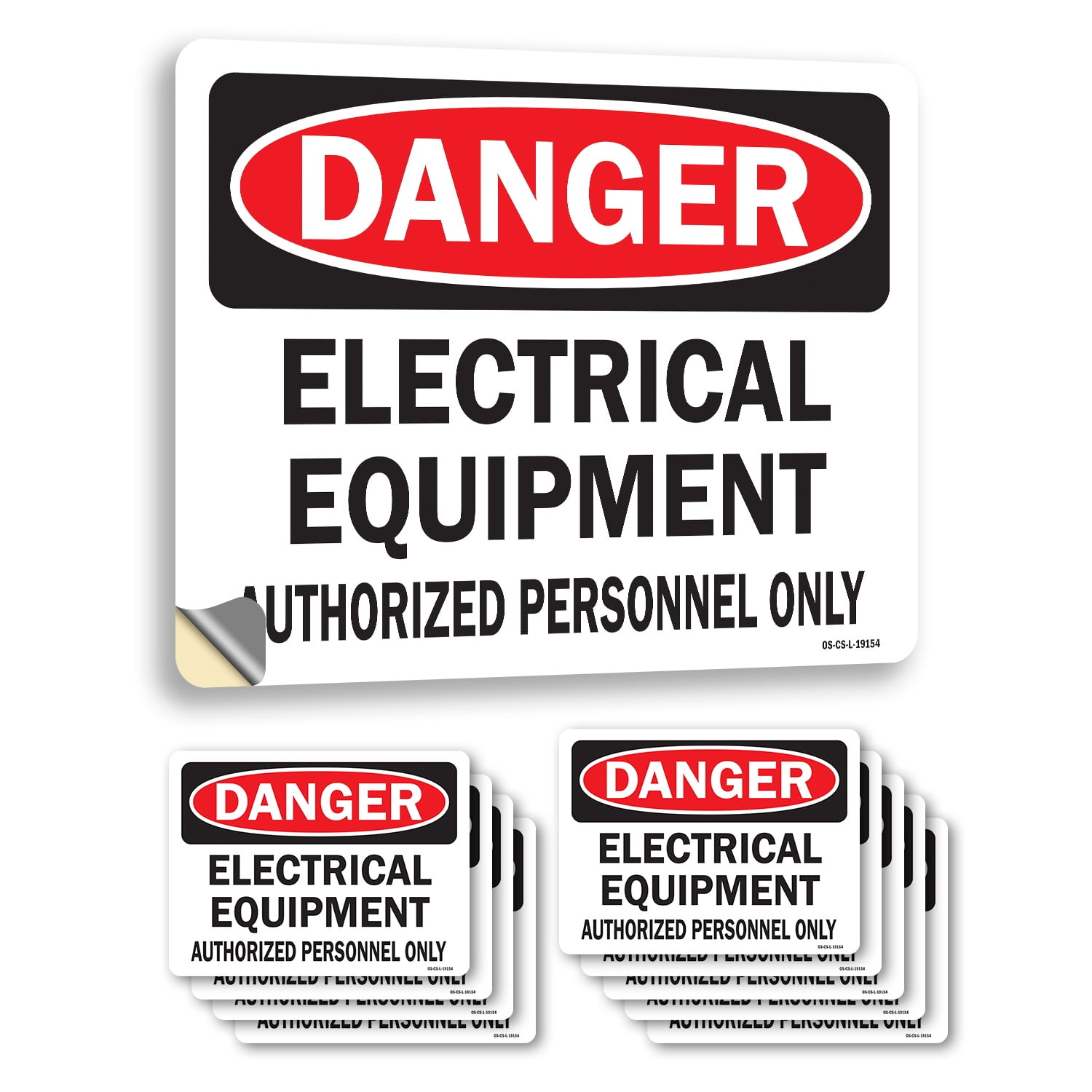 Electrical equipment authorizred OSHA Caution Vinyl Decal Label 18 Inch ...