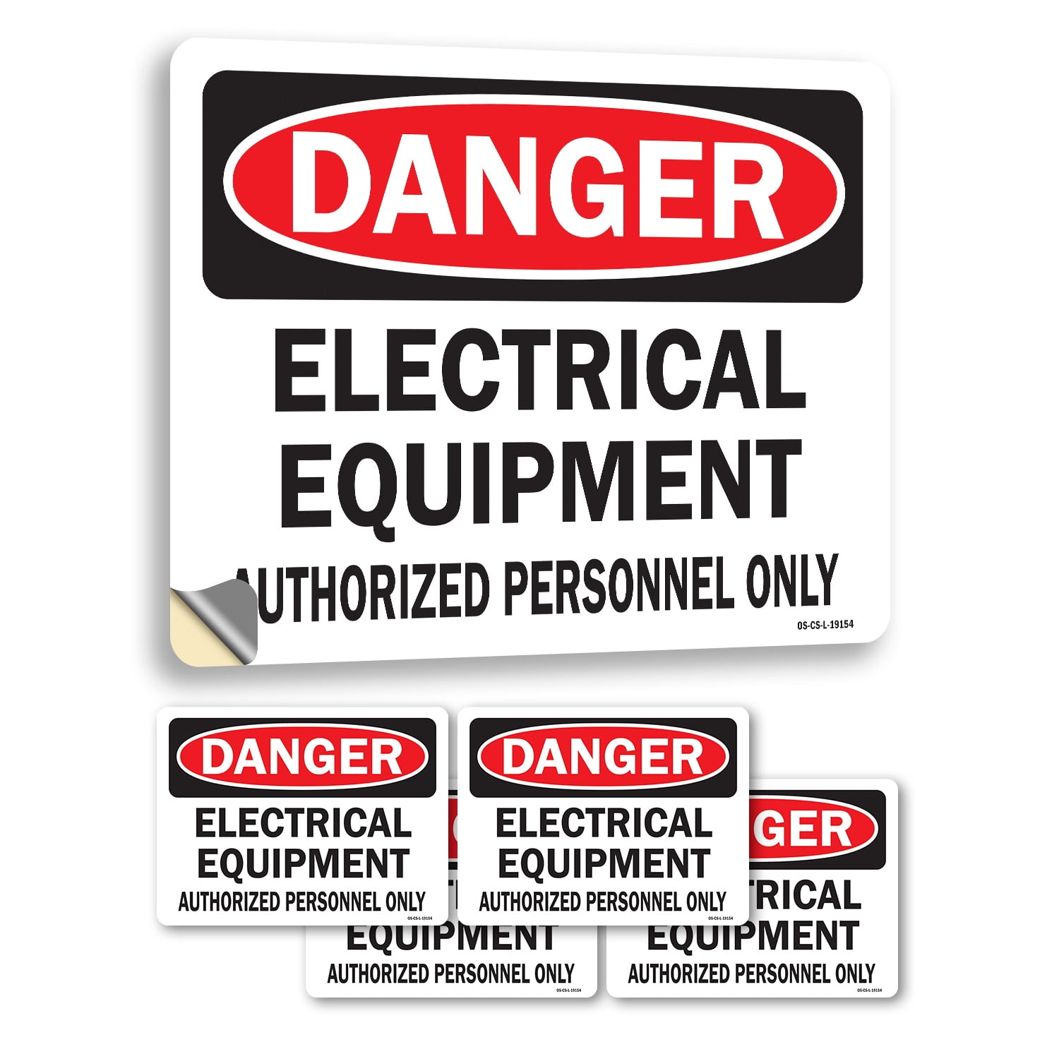 Electrical equipment authorizred OSHA Caution Vinyl Decal Label 7 Inch ...