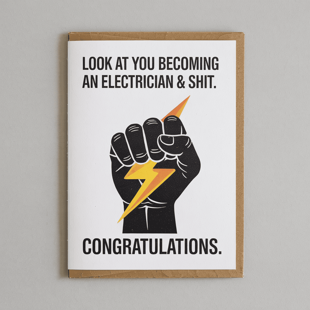 Electrician Graduation Card - Funny Congratulations Greeting for New ...