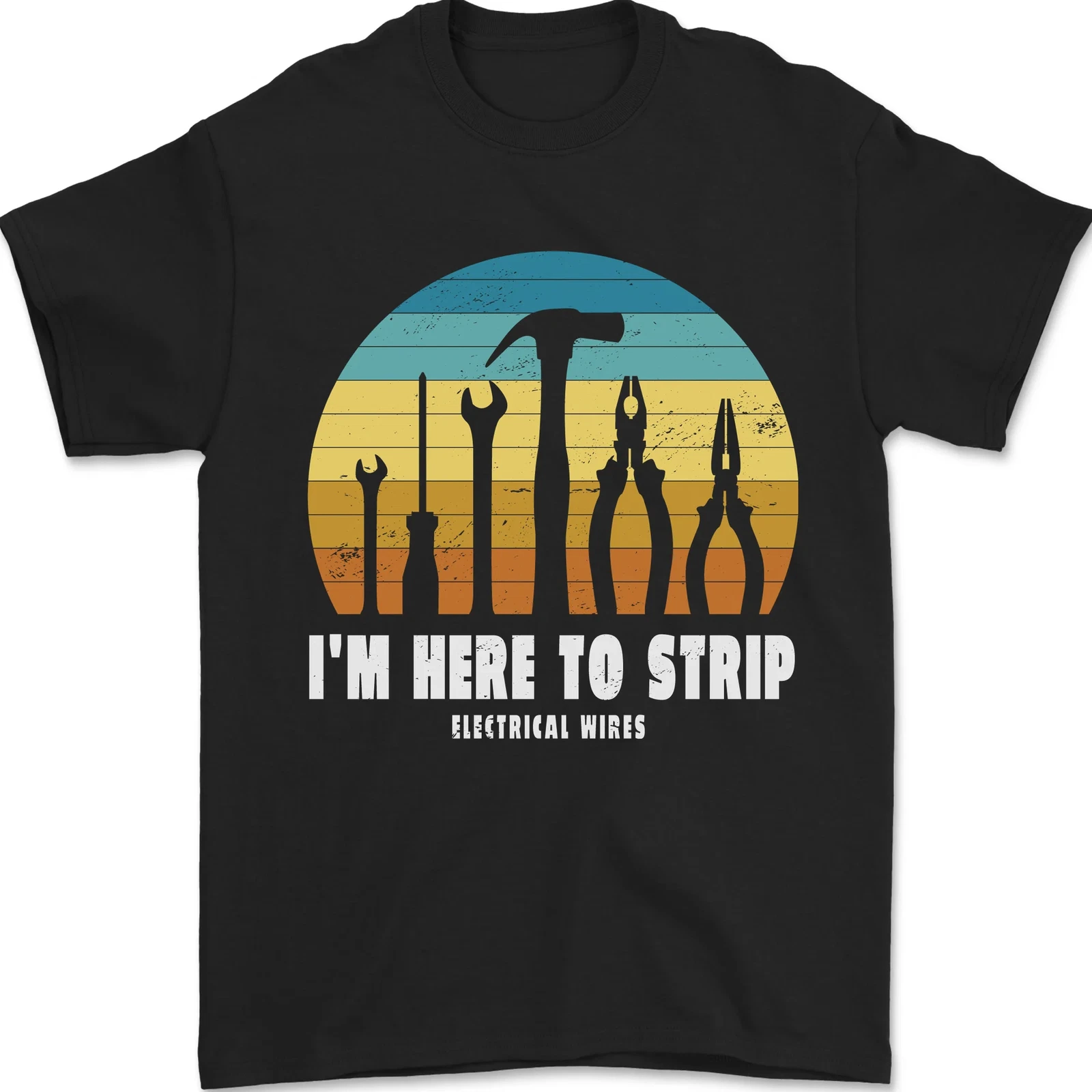 Electrician Here To Strip Wire Humor Sparky Job Graphic Cotton Unisex T ...