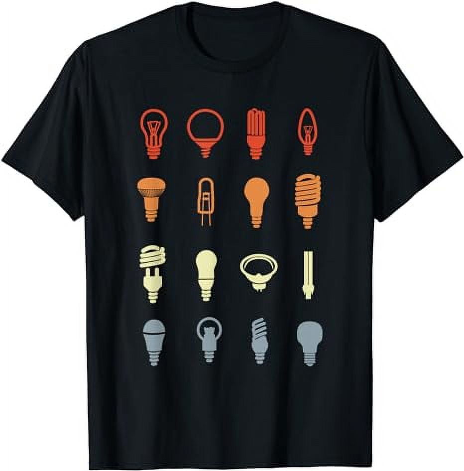 Electrician Light Lamps Light Bulb Shapes T-Shirt - Walmart.com
