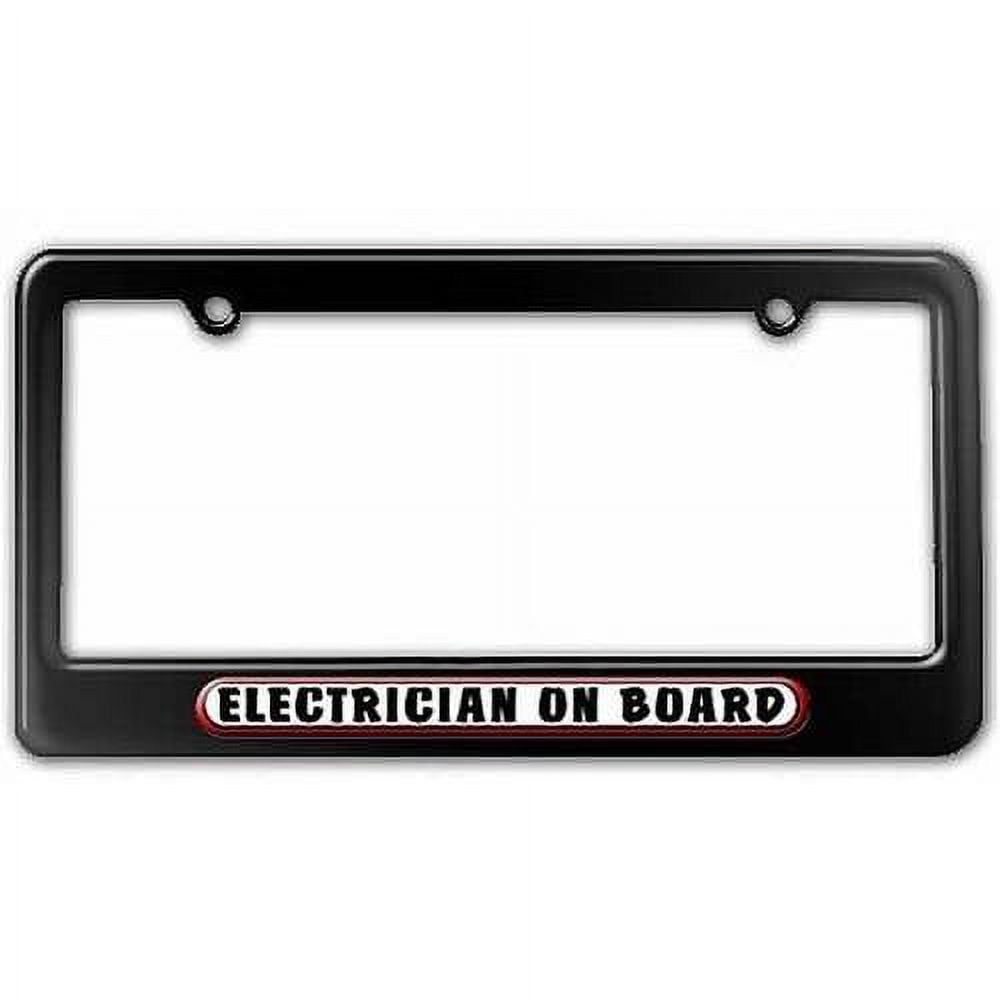 Electrician On Board License Plate Tag Frame, Black Color - Walmart.com