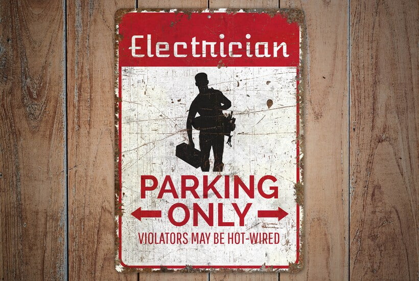 Electrician Parking Electrician Parking Sign Electrician Gift Parking ...