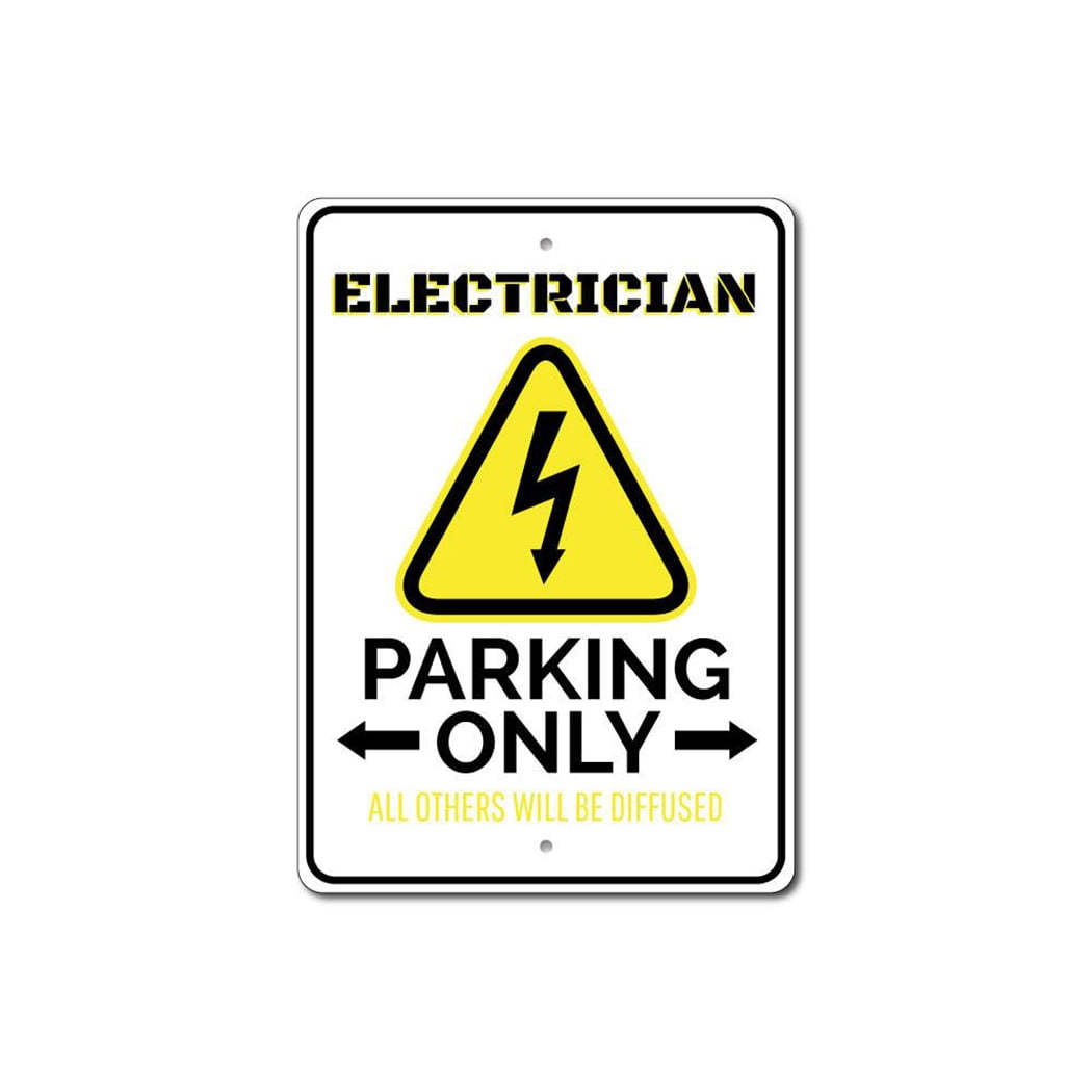 Electrician Sign, Electrician Parking Sign, Electrician Aluminum Metal ...
