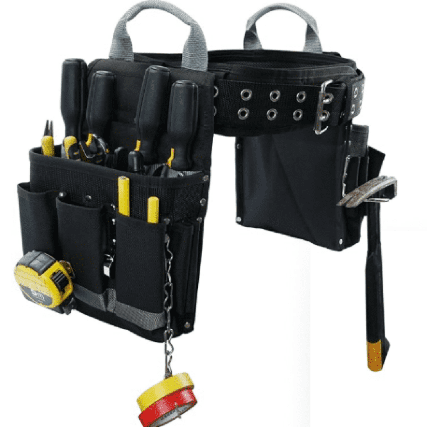 Electrician Tool Belt Set, Padded Work Rig with detachable Tool Pouches ...