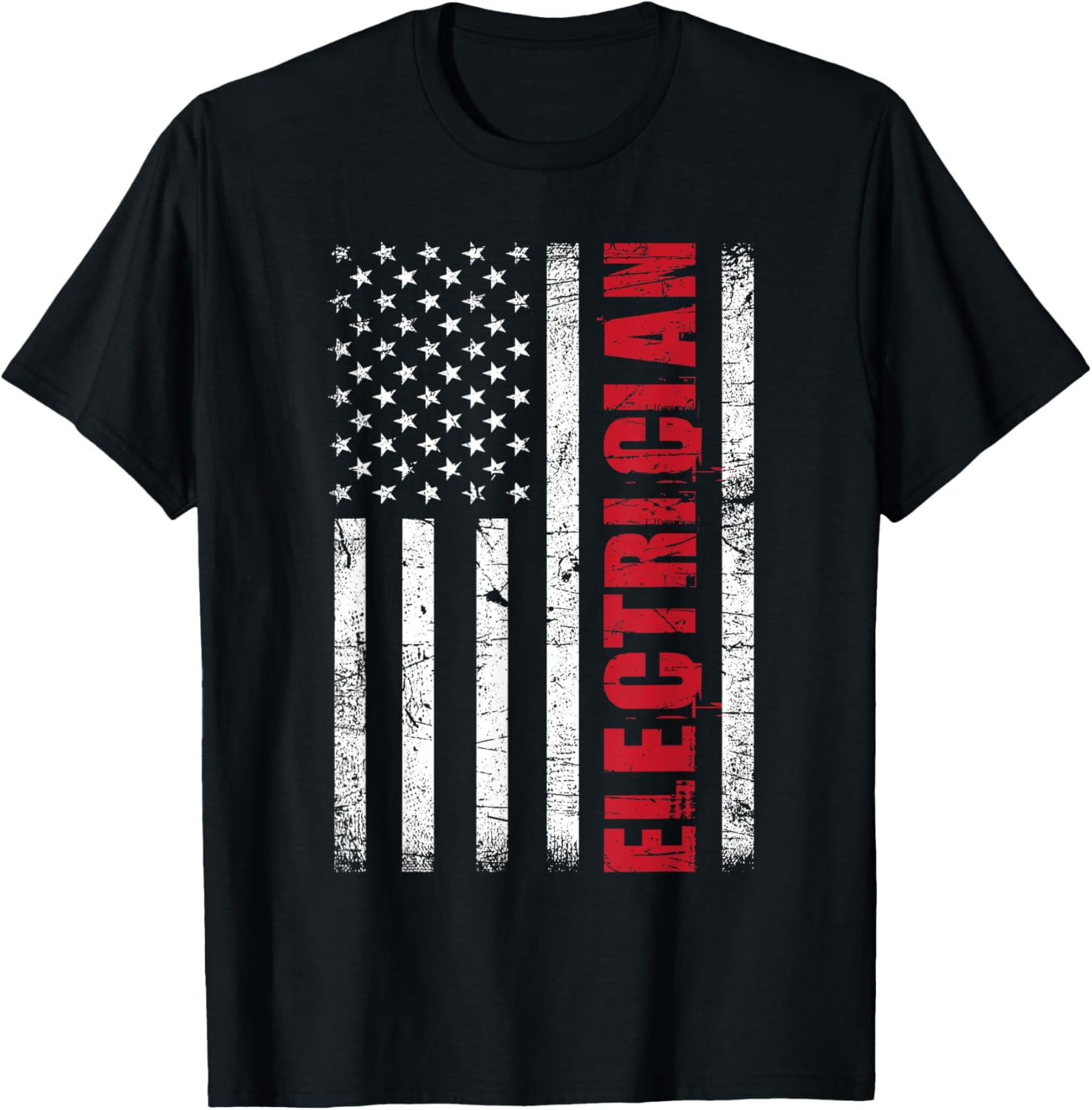 Electrician - USA Flag Lineman Electrical Worker Repairmen T-Shirtmen ...
