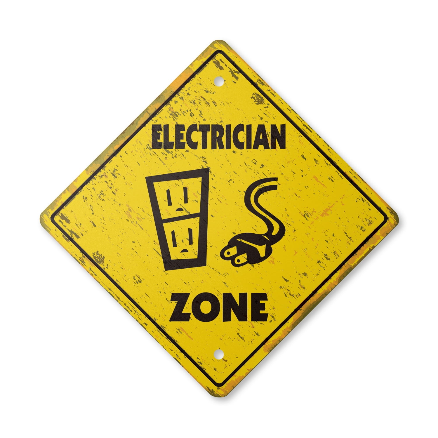 Electrician Vintage Crossing Sign Zone Xing | Indoor/Outdoor Plastic ...