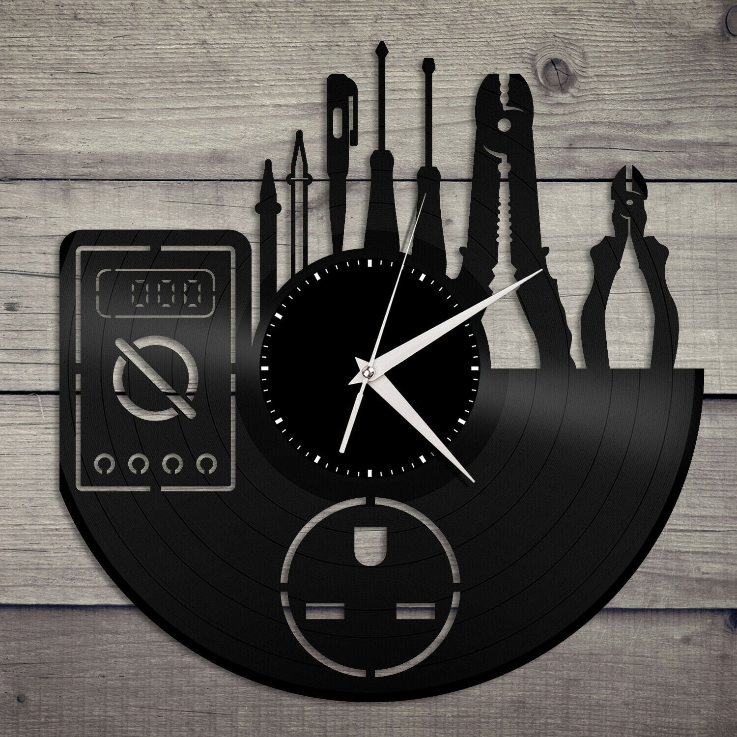 Electrician Vinyl Wall Clock Unique Gift for Friends Vintage Home ...