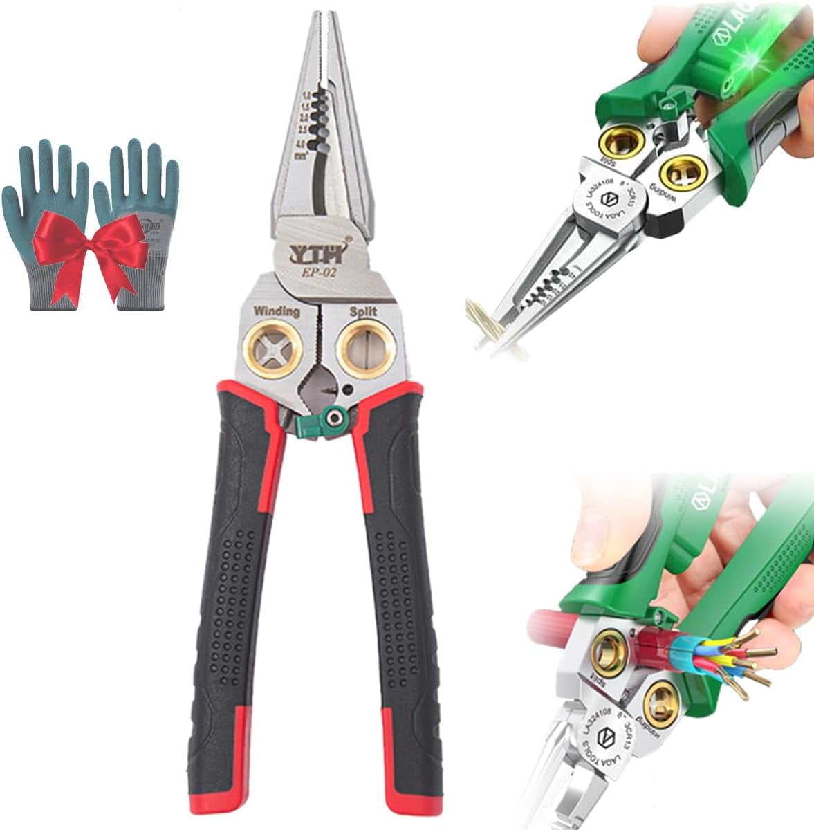 Electrician Voltage Tester Pliers Wire Stripper Twister with ...