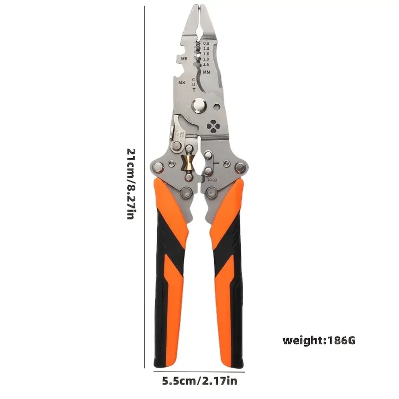 Electrician Wire Stripper Multifunctional Pliers Stripping Crimping ...