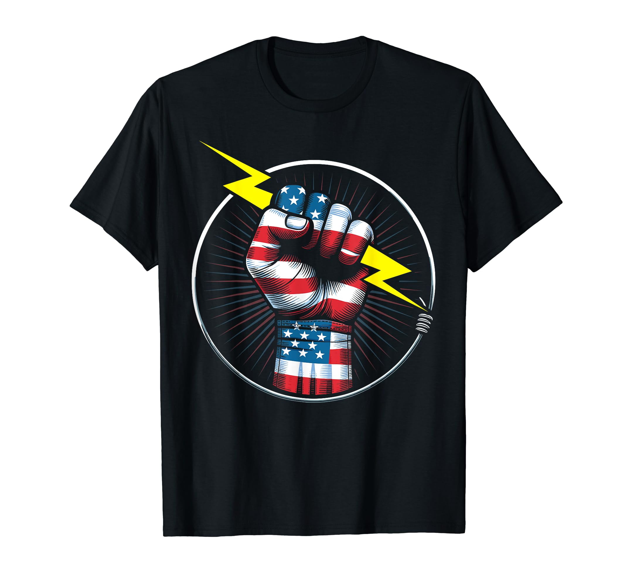 Electrician hero American flag electrical worker for men T-Shirt ...
