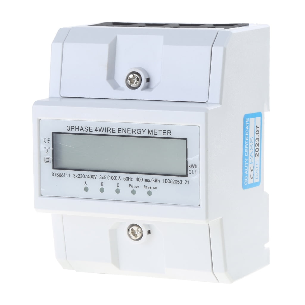 Electricity Meter 3 Phases 4 Wire Energy Meter DIN Rail Intermediate ...