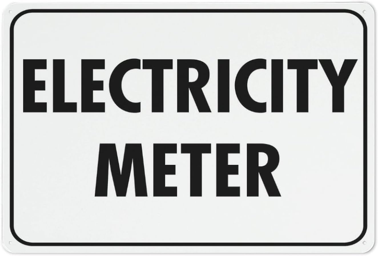 Electricity Meter Sign Outdoor Metal Sign - 12 X 8 Metal Signs For ...
