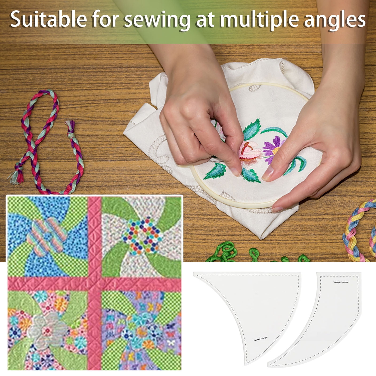 Electricseller 2-Pack Twisted Templates, Acrylic Quilting Templates for ...