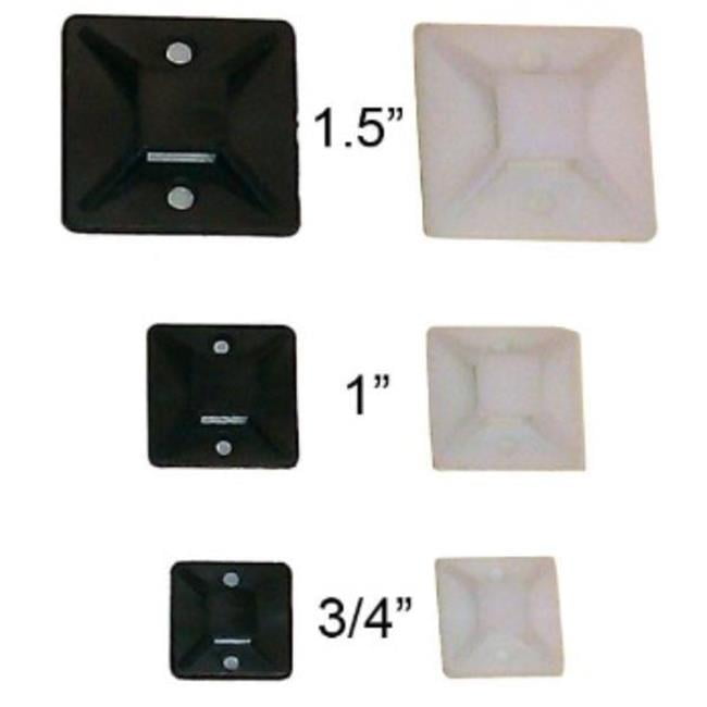 Electriduct 0.75 in. Adhesive Backed Mounting Bases, Black - 25 Piece ...