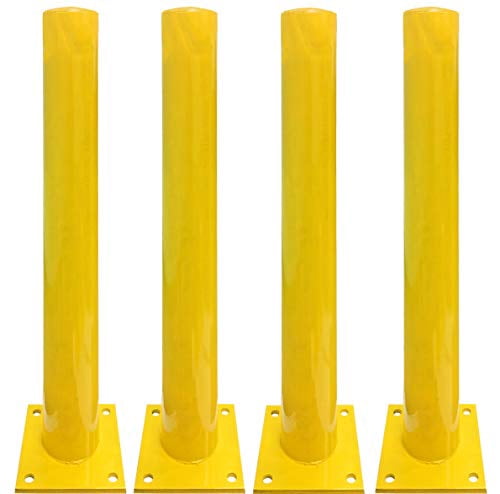 Electriduct 3 Feet Steel Pipe Safety Bollard Post Yellow - Parking Lot ...