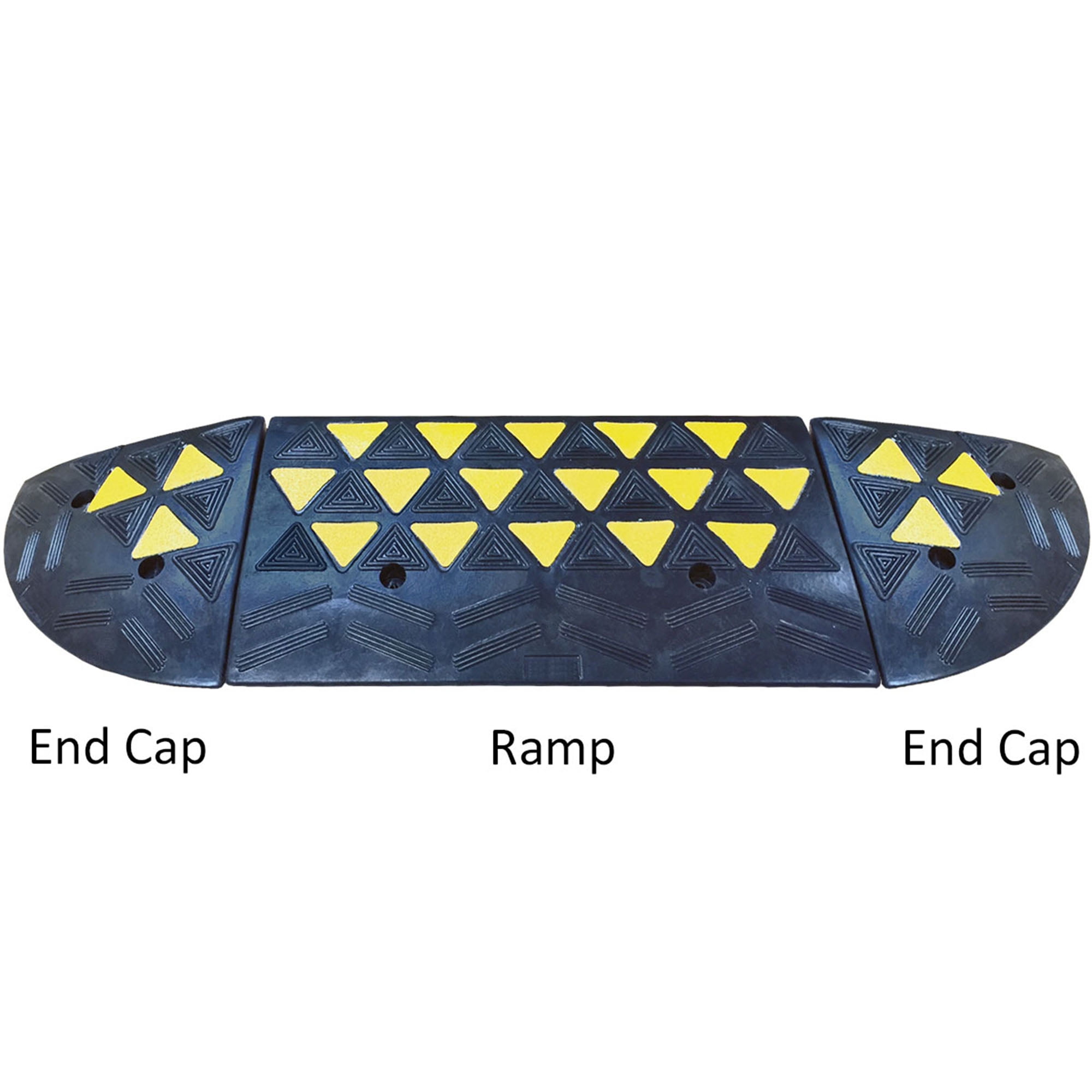 Electriduct 4" Rise Reflective Rubber Curb Ramp Set (includes: 1 Ramp ...