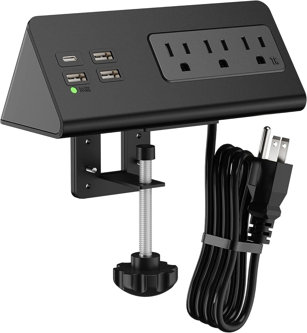 Electriduct Edge Mount Table Top Power Charging Center - 3 AC Outlets ...