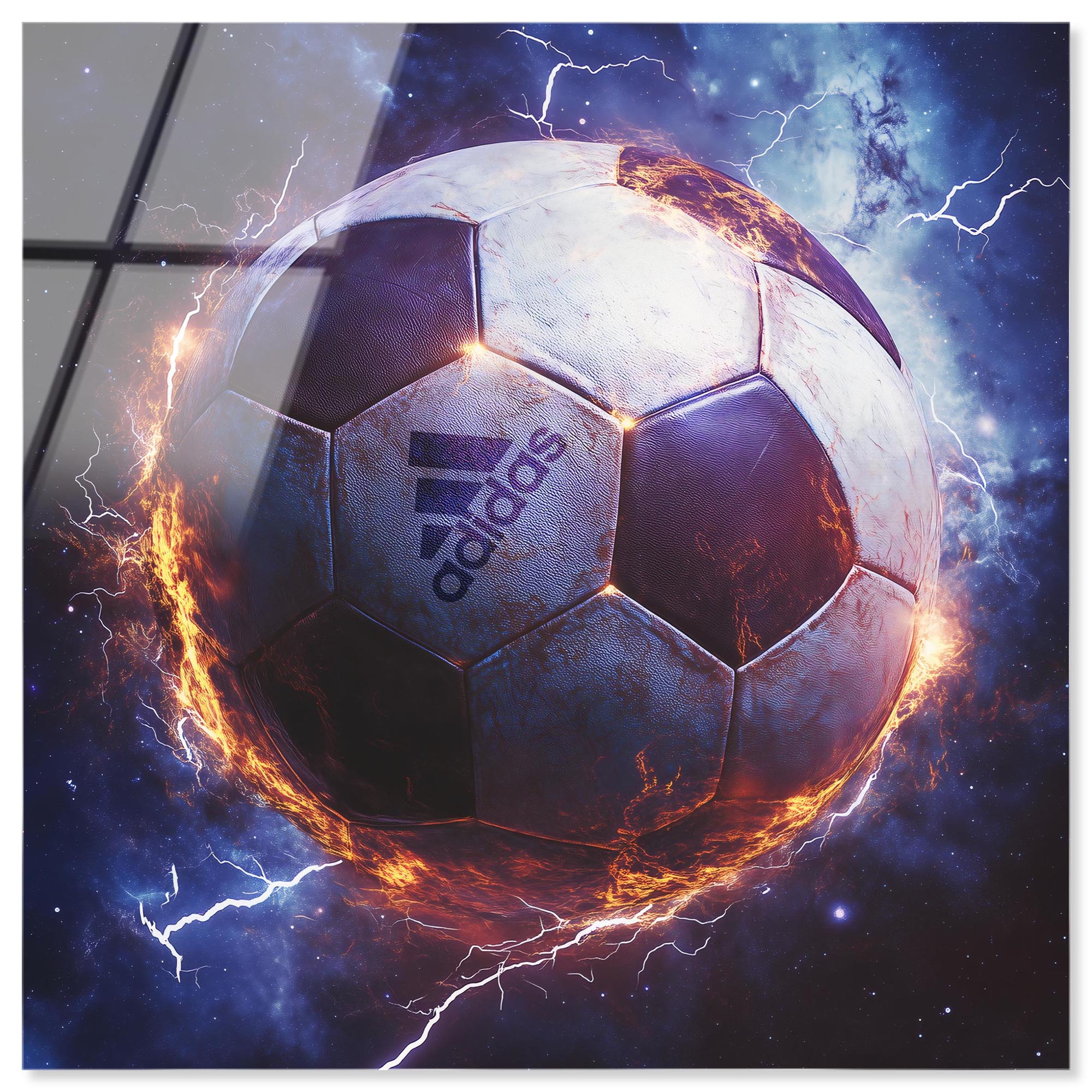 Electrify Soccer Ball Acrylic Sneaker Wall Art by Art Remedy, Ready to ...