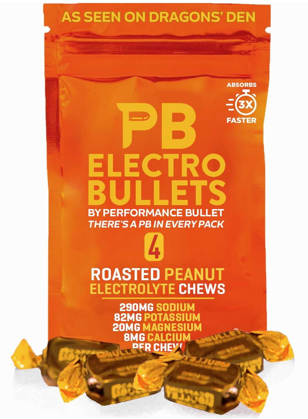 Electro Bullet 400 mg Electrolyte Chews (4 Count) – Roasted Peanut Fast ...