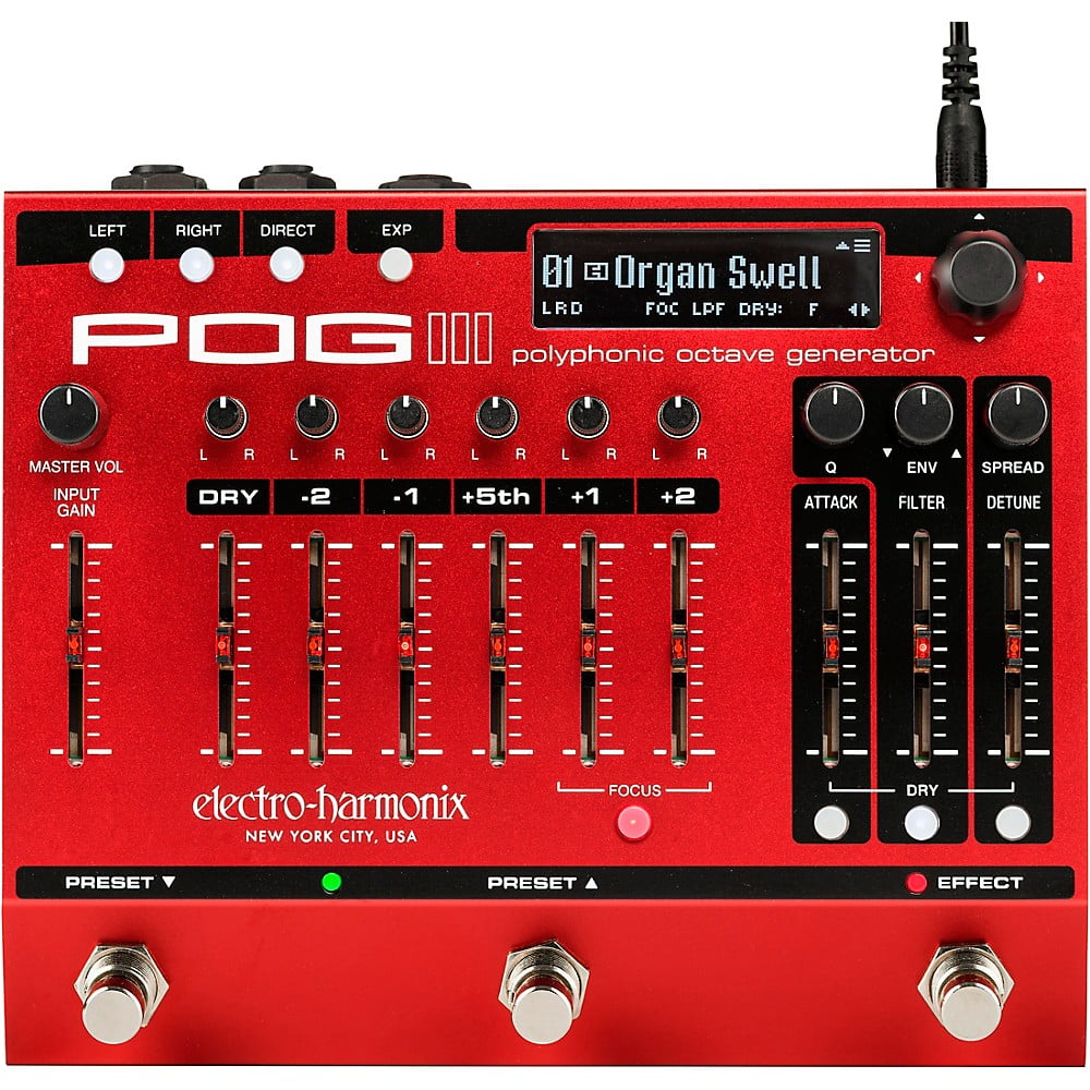 Electro-Harmonix POG3 Poly Octave Generator Effects Pedal Red - Walmart.com