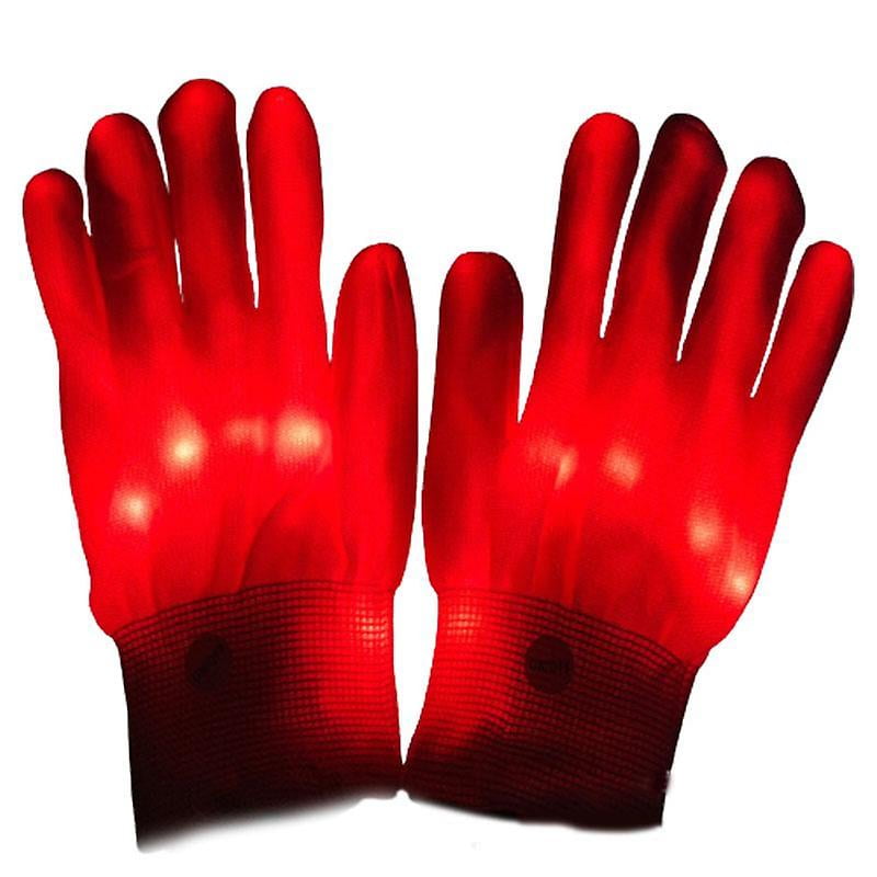 Electro LED Fingers Flashing Gloves Light Up Lighting Glow Xmas Rave ...
