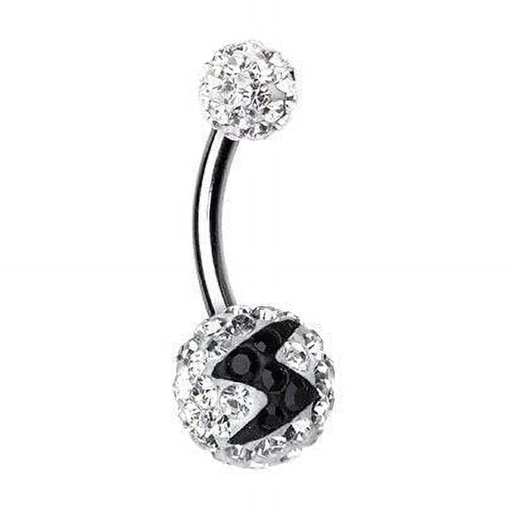 Electro Lightning Bolt Multi-Sprinkle Dot Belly Button Ring - Walmart.com