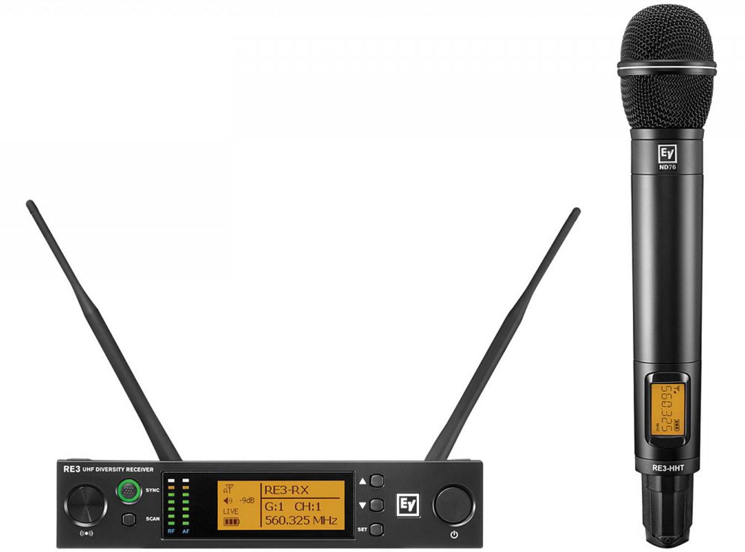 Electro-Voice RE3 Wireless Handheld Set With ND76 Dynamic Cardioid ...