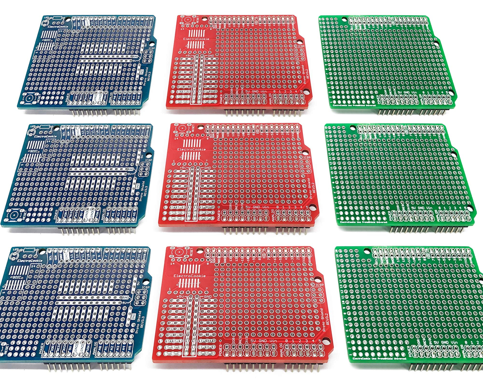 ElectroCookie Proto Shield Kit RRF12 Compatible with Arduino Uno R3, Expansion Prototyping PCB ...
