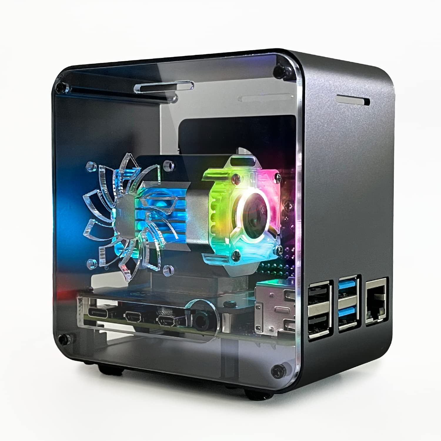 ElectroCookie Raspberry Pi 4 RRF12 Case, Aluminum Mini Tower Case with ...
