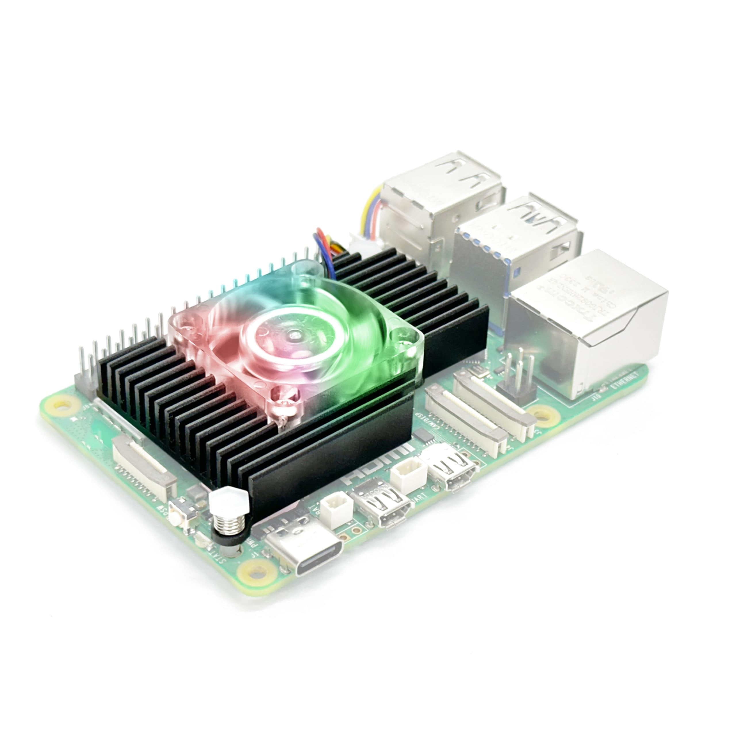 ElectroCookie Raspberry Pi 5 SSF20 Active Cooler, CPU Heatsink with Temperature-Controlled ...