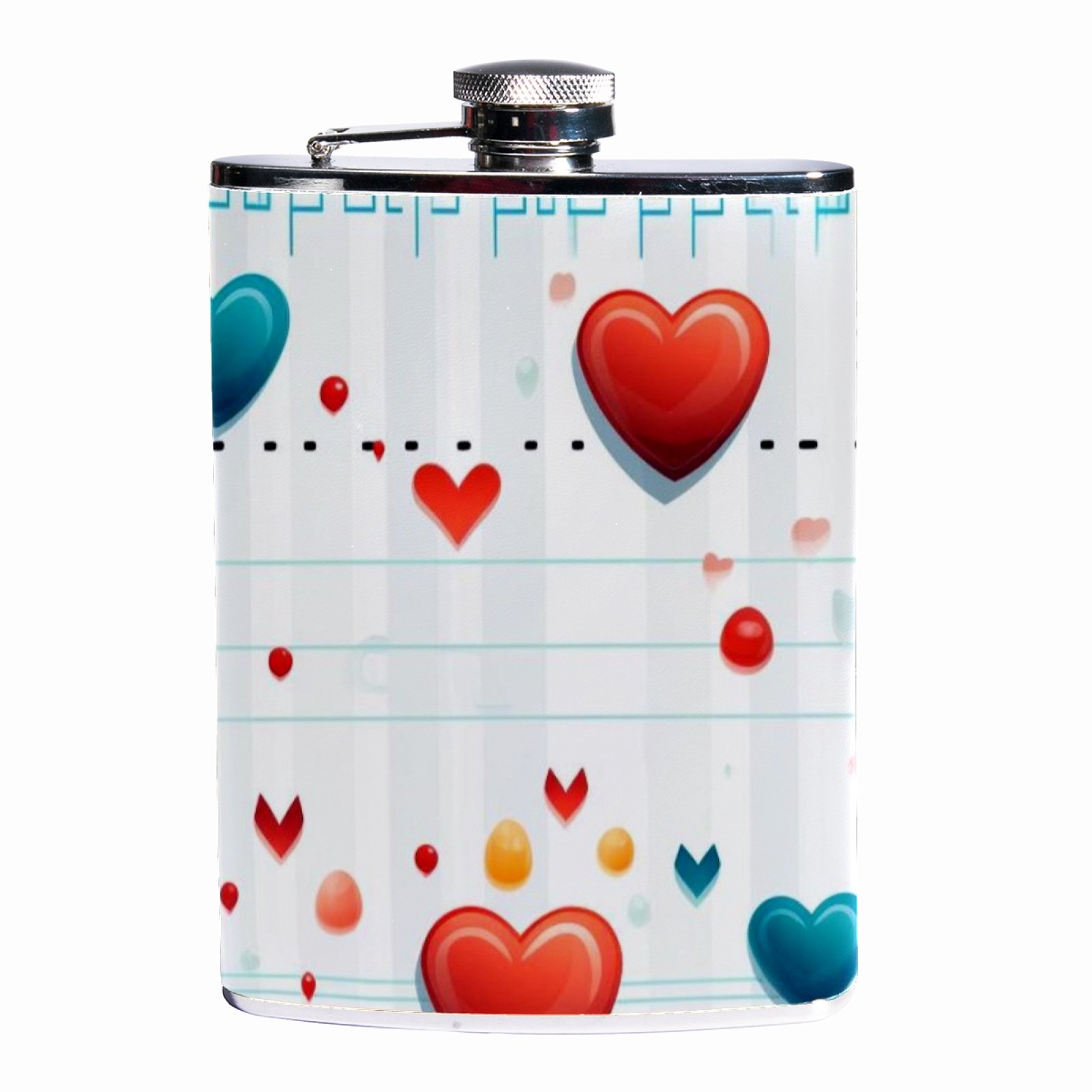 Electrocardiogram 304 Stainless Steel Microfiber Leather Drinking Flask ...