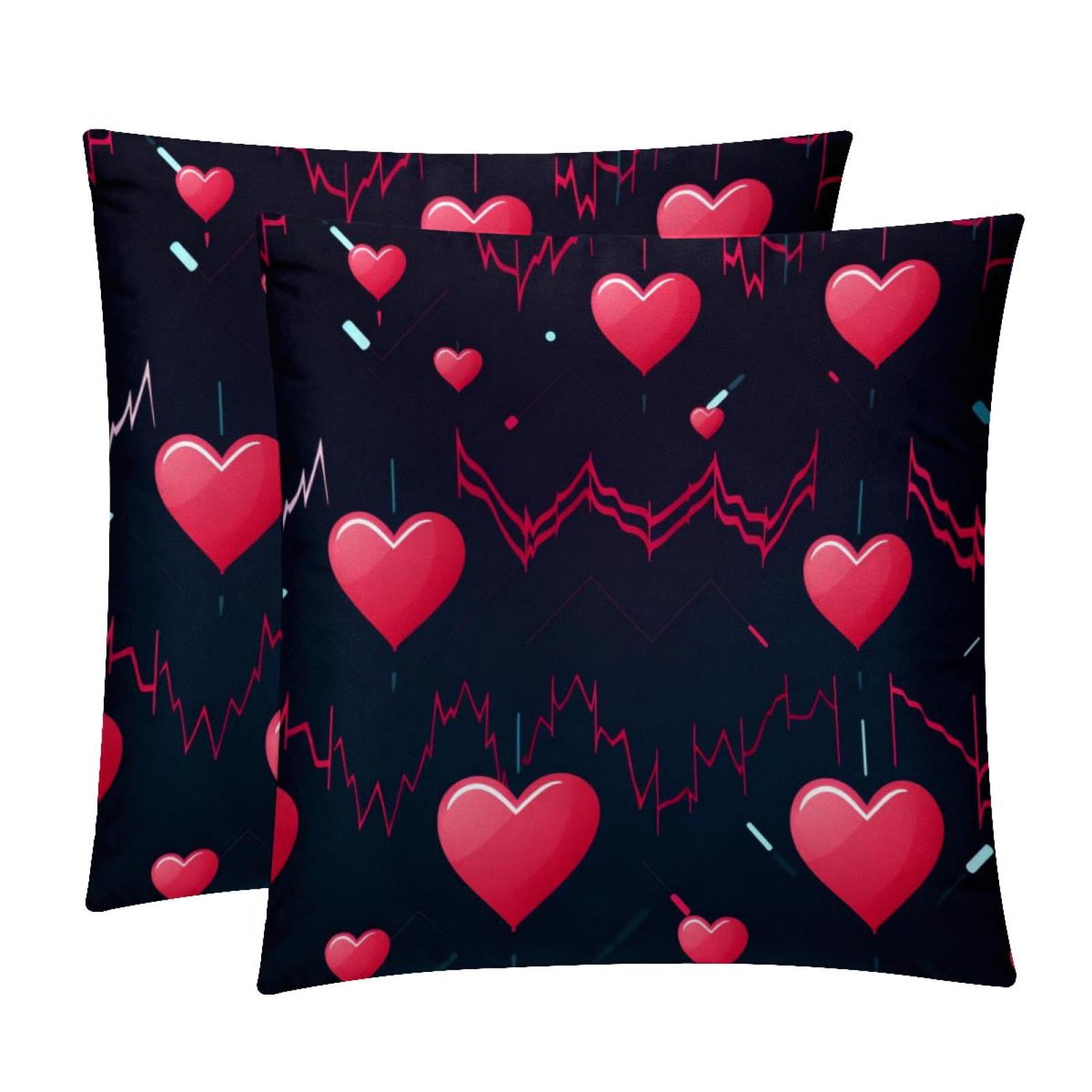Electrocardiogram Chair Pillow Covers Set with Velvet Material, Unique ...