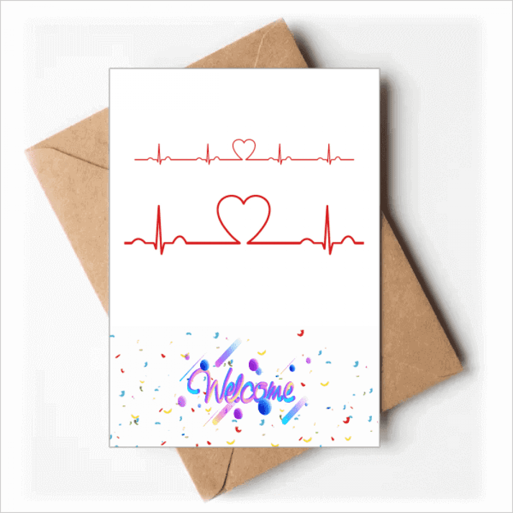 Electrocardiogram Heart Design Pattern Welcome Back Greeting Cards ...