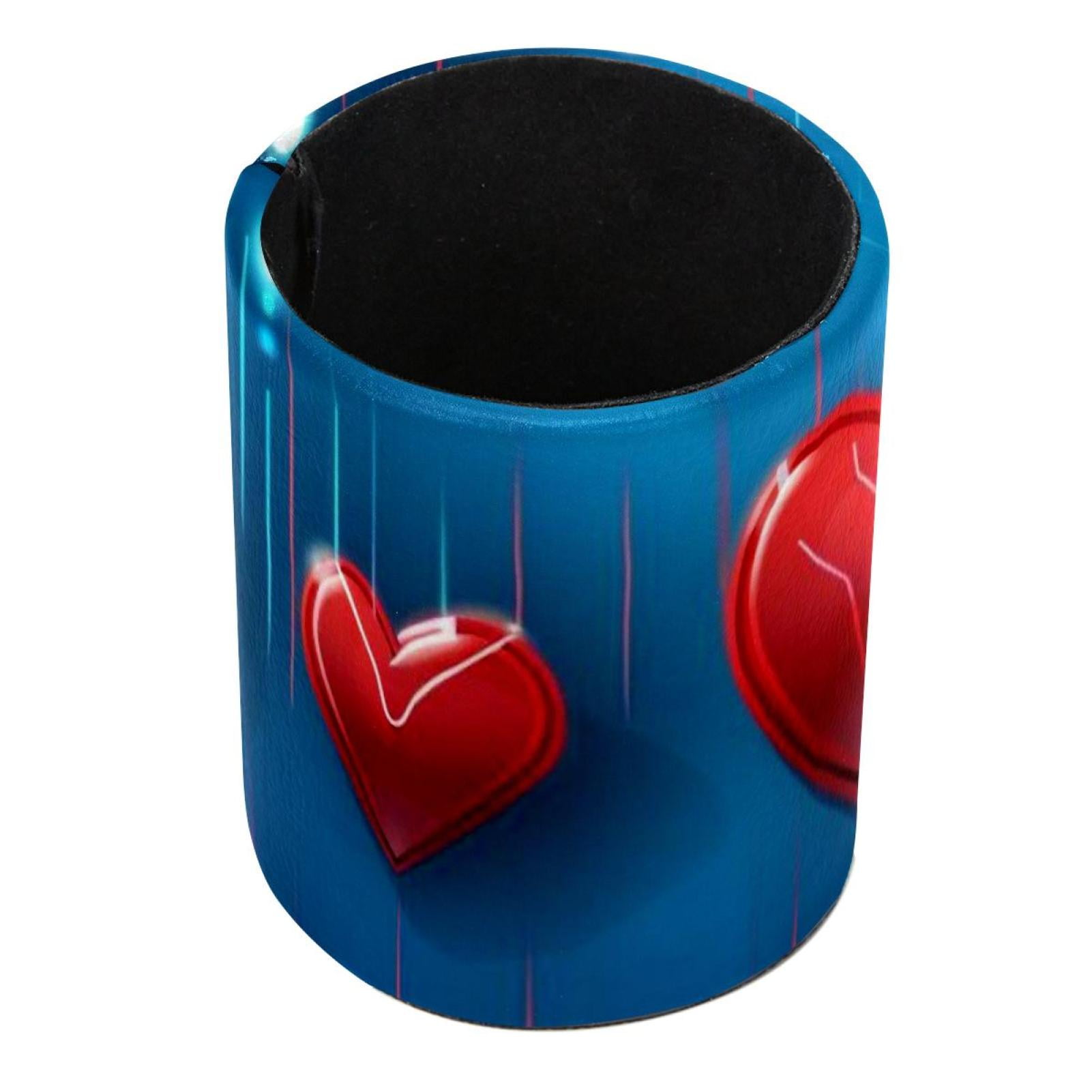 Electrocardiogram PVC Leather Pen Organizer Cylinder Pen Holder Pen ...