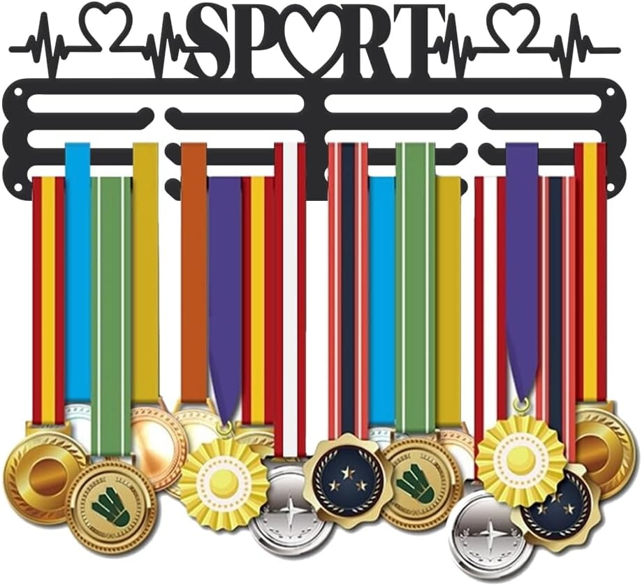 Electrocardiogram Sport Medal Hanger Display Sport Heart Medal Hook ...