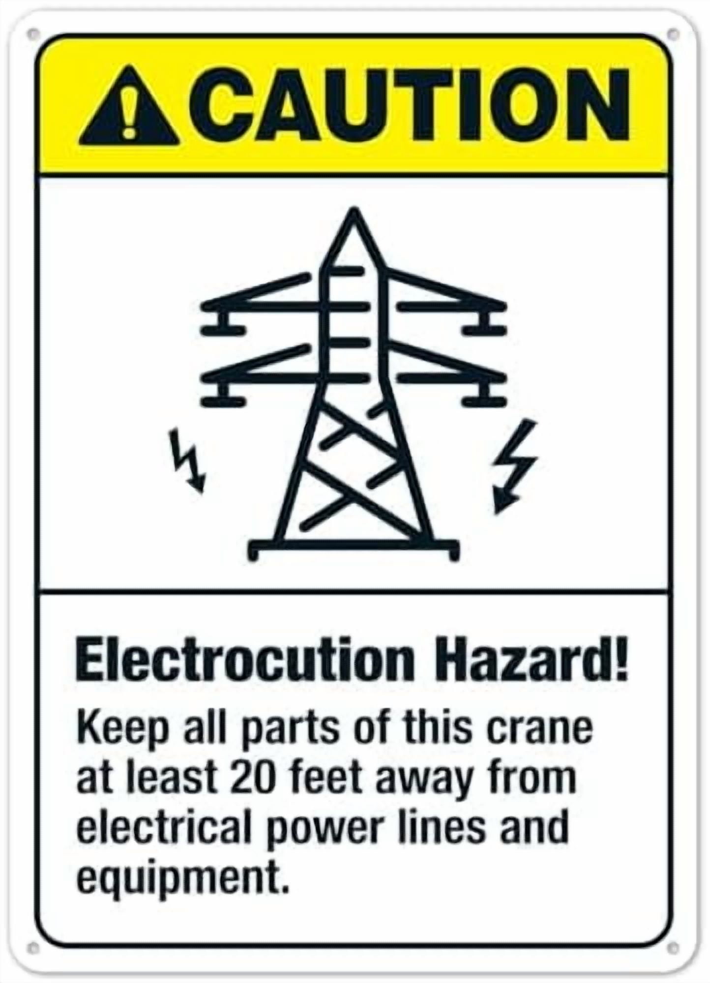 Electrocution Hazard Keep All Parts Of This Crane Safety Signs,Facility ...