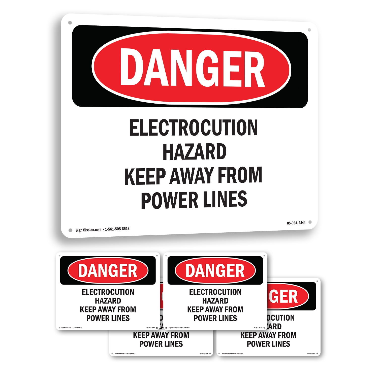 Electrocution Hazard Keep Away From Power Lines OSHA Danger Rigid ...