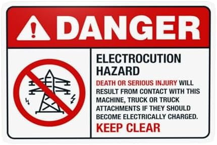 Electrocution Hazard Keep Clear Warning Sign, Construction Security ...