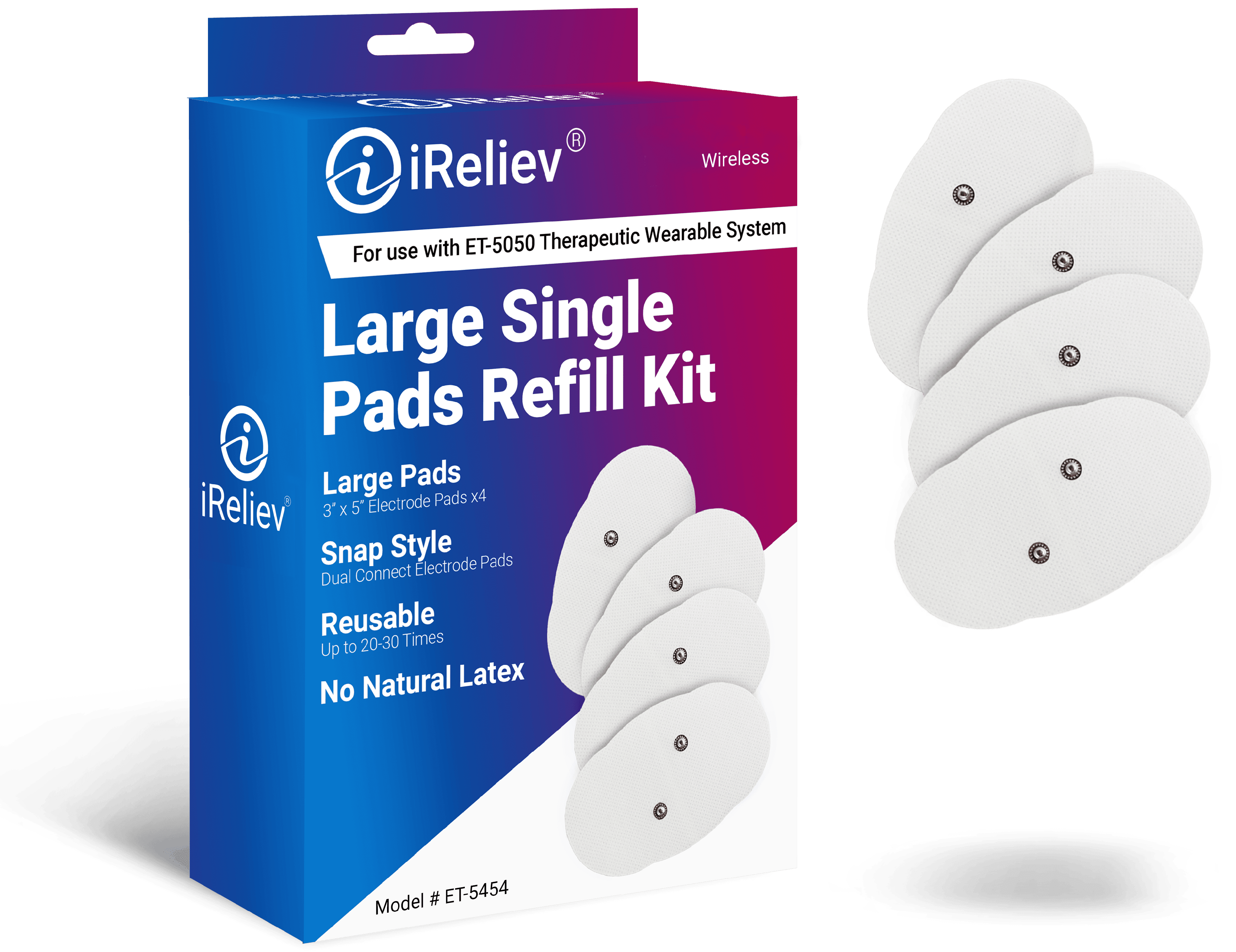 Electrode Pads for Wireless TENS Unit + EMS Wearable System - Walmart.com