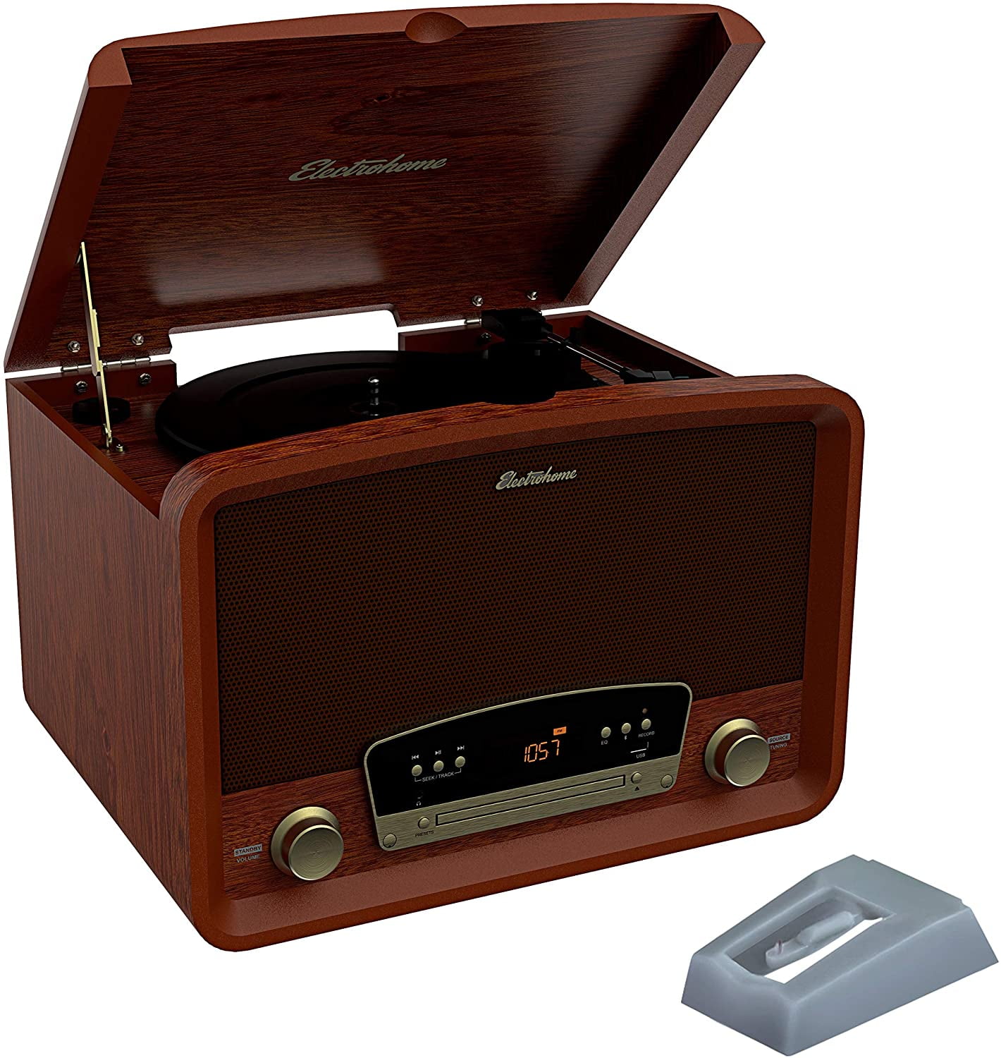 Electrohome Kingston 7-in-1 Vintage Vinyl Record Player Stereo System ...