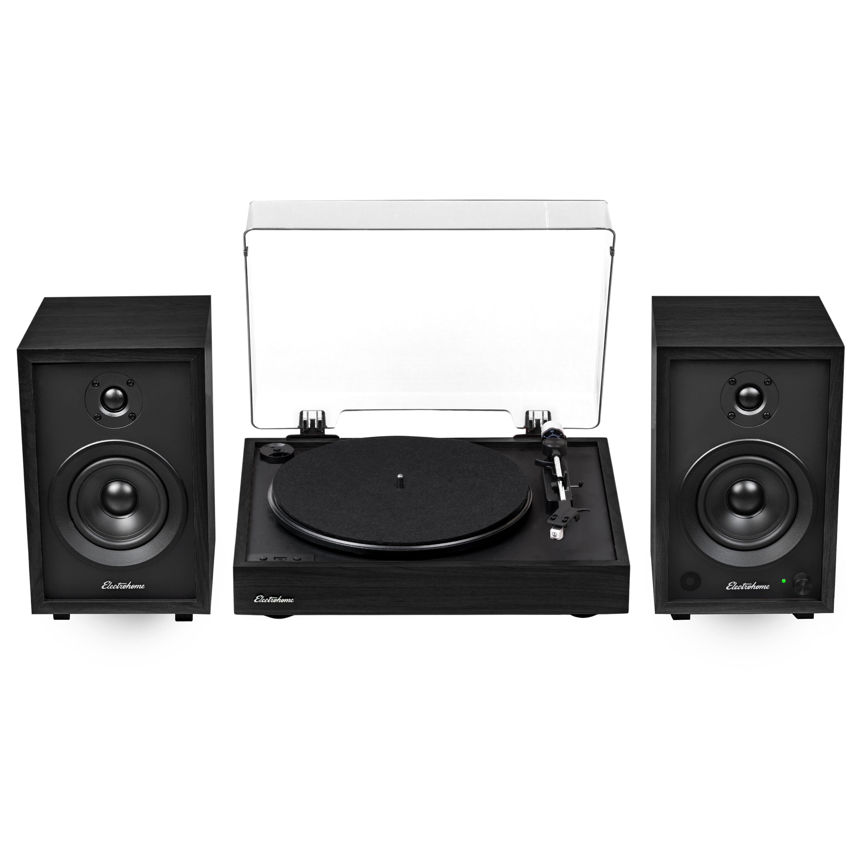 Electrohome Montrose Record Player Stereo System, 4" Bluetooth Powered ...