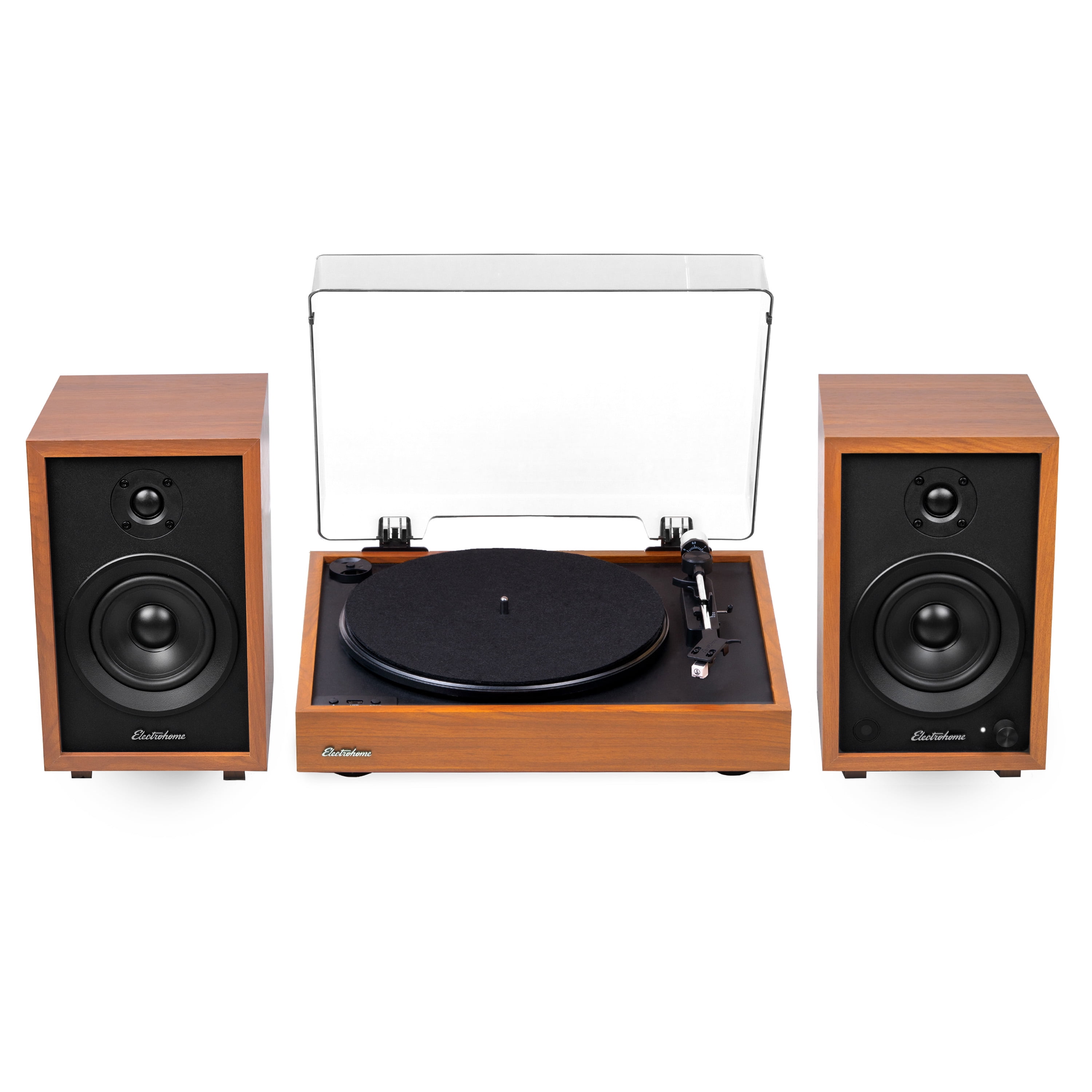 Electrohome Montrose Record Player Stereo System, 4" Bluetooth Powered ...