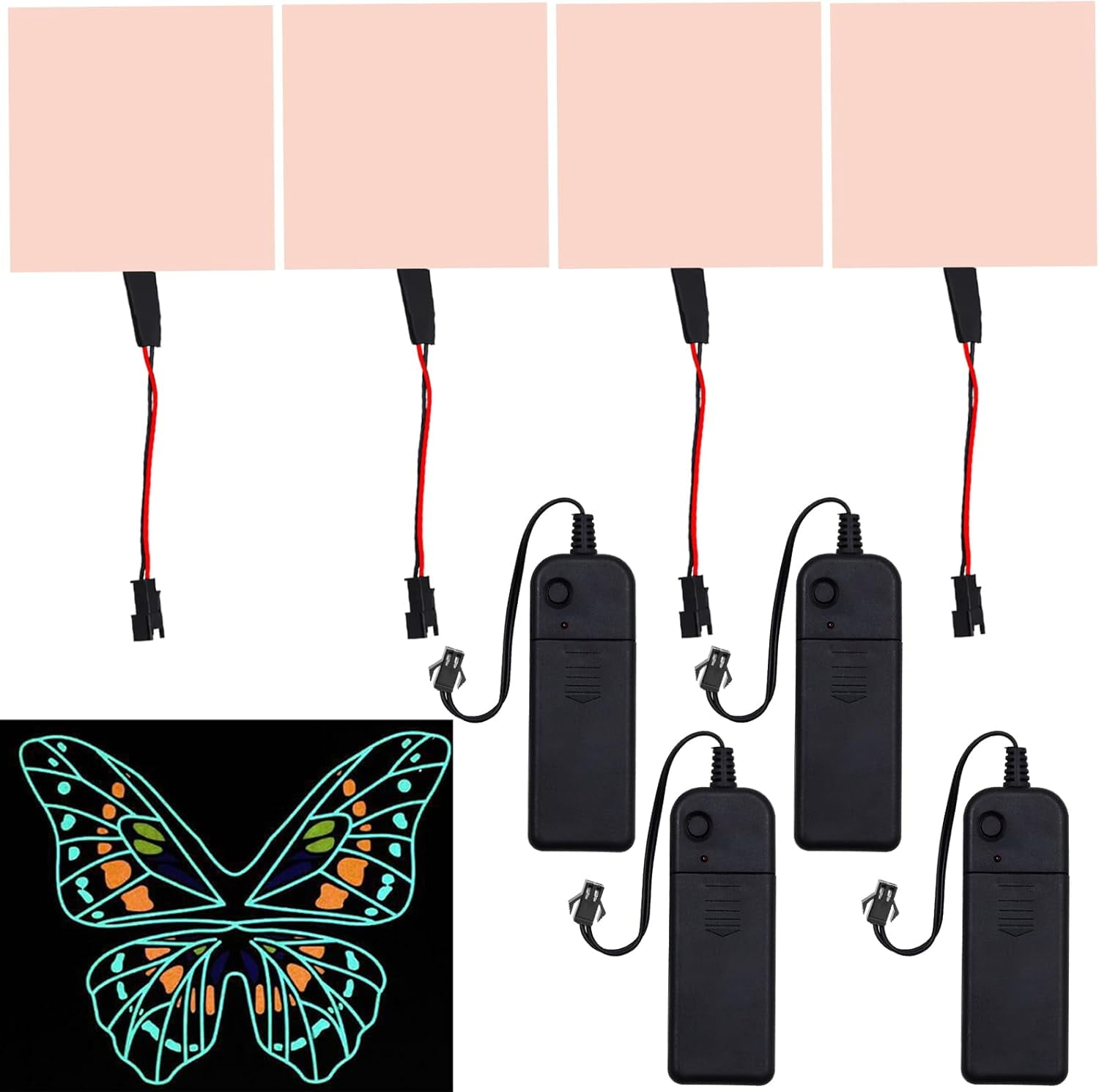 Electroluminescent Panels, EL Panels light, EL Sheets 10 cm x 10 cm (3. ...