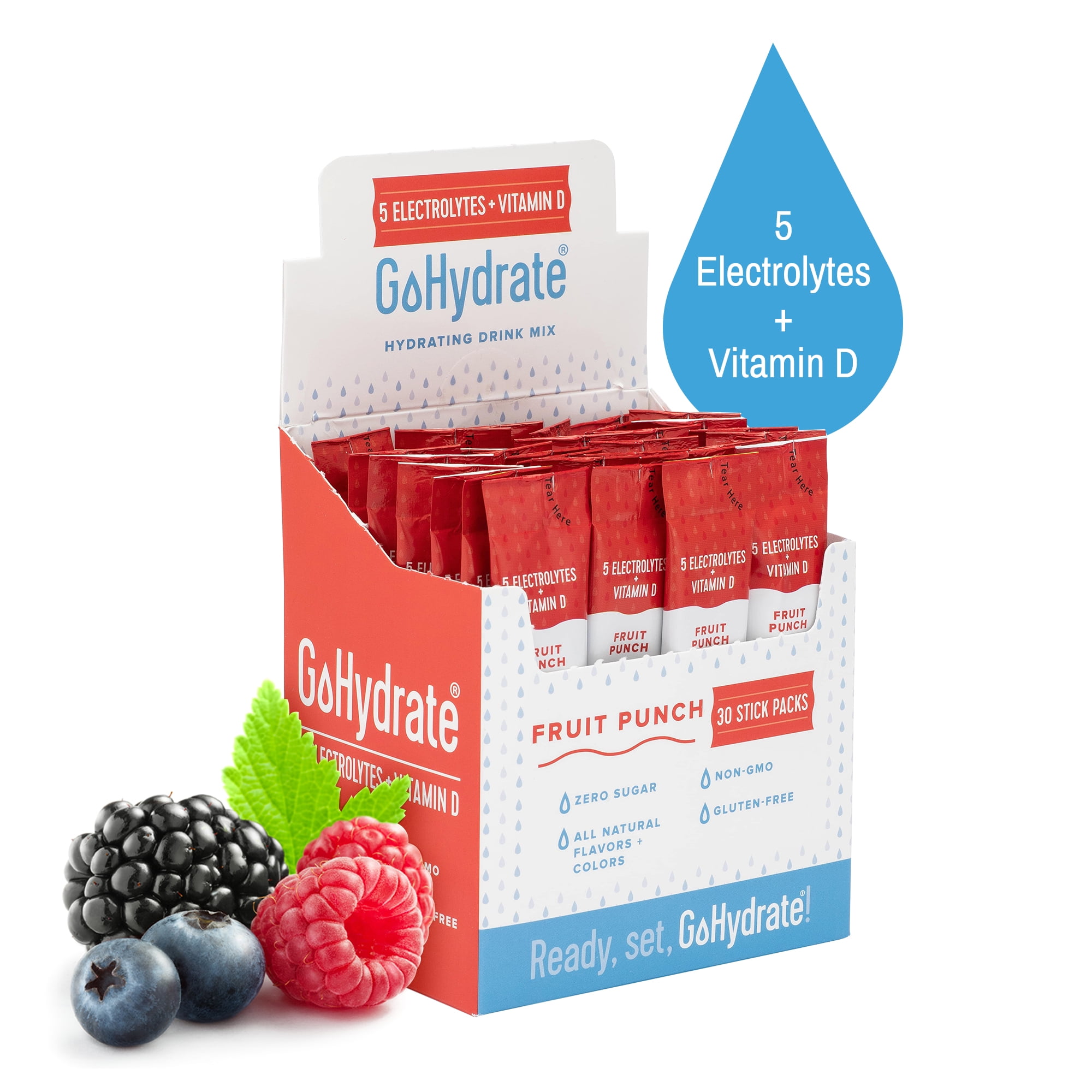 GoHydrate - Electrolyte Hydrating Drink Mix, Vitamin D, Non-GMO, Fruit ...